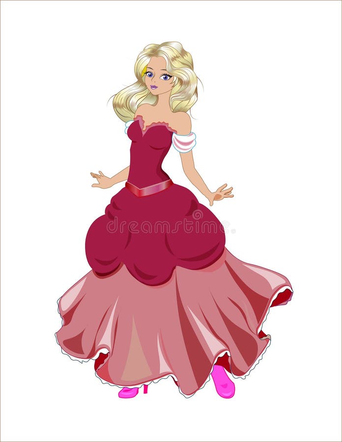 Princesse Avec Le Rouge De Cheveux D'or Illustration de Vecteur ...