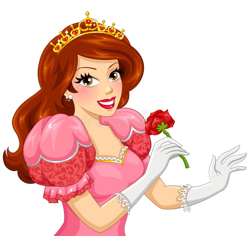 Princesse Avec Les Roses Rouges Illustration de Vecteur - Illustration ...