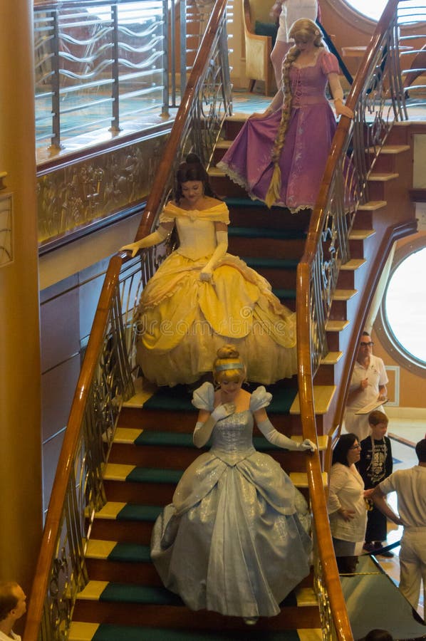 Princesses Going Down the Stairway Editorial Photo - Image of tangled ...