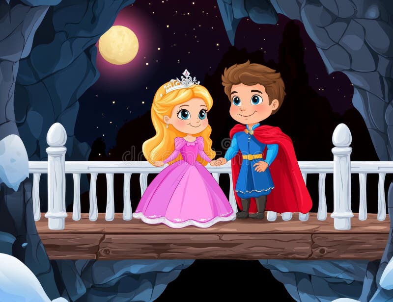 Princesses and Princes in the Night Stock Image - Image of girl, night ...