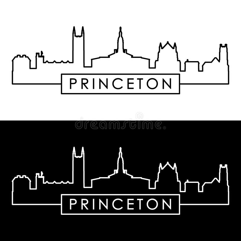 Princeton Skyline. Linear Style Stock Vector - Illustration of american ...