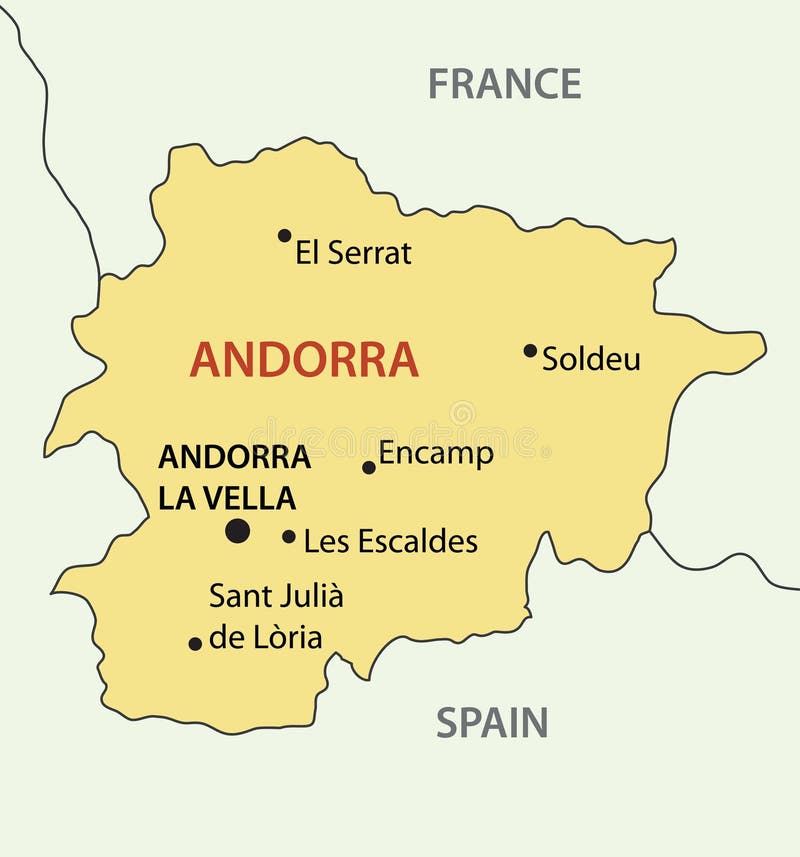 Principado De Andorra - Mapa Do Vetor Ilustração do Vetor - Ilustração ...