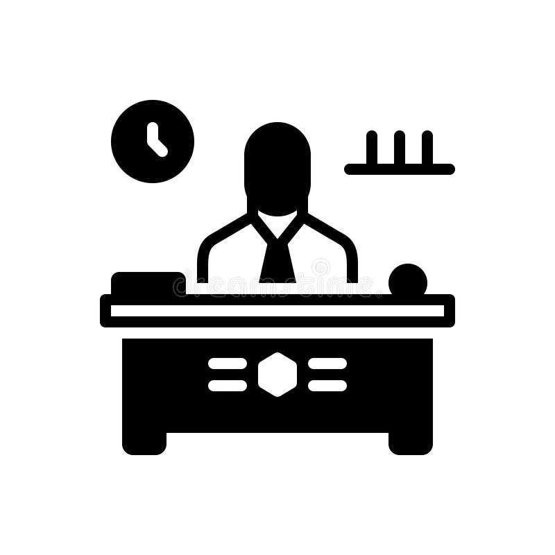 Black Solid Icon for Principal, Boss and Senior Stock Illustration ...