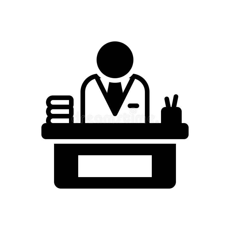 Black Solid Icon for Principal, School Teacher and Office Stock Vector ...