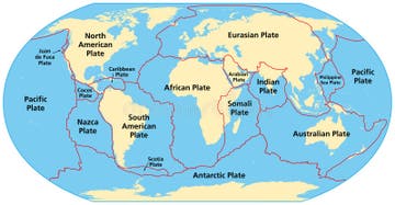 Map of the Principal Tectonic Plates, 16 Major Pieces of the Earth ...