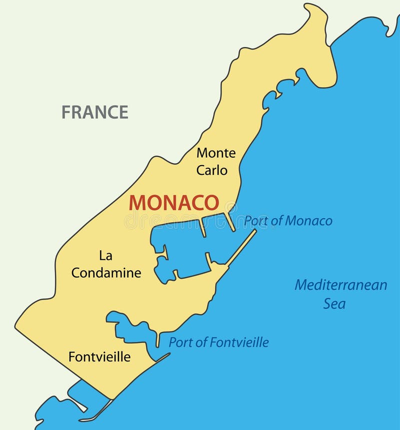 Principauté Du Monaco - Carte De Pays Illustration de Vecteur ...