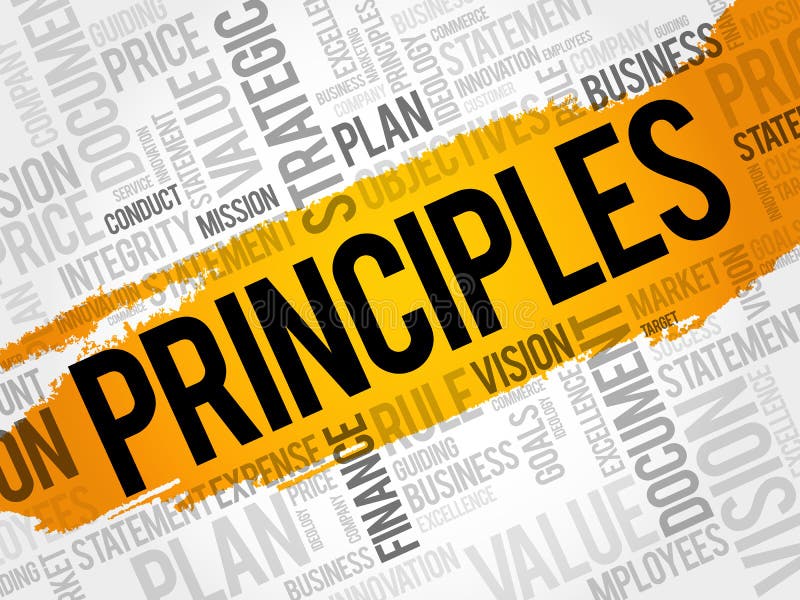 Principles word cloud stock illustration. Illustration of cloud - 200307660