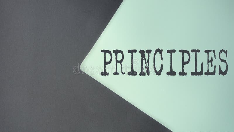 PRINCIPLES - Word on a Gray-mint Background Close-up Stock Photo ...