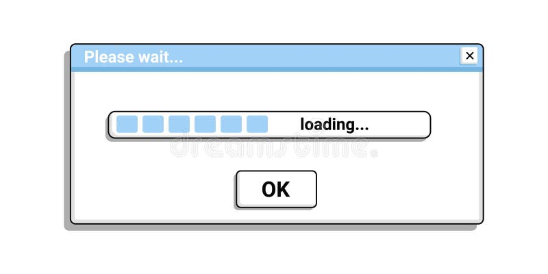 PrinLoading Data Window with Progress in Old Style. Installation Pop Up ...
