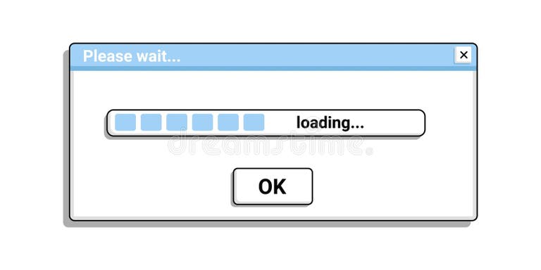 PrinLoading Data Window with Progress in Old Style. Installation Pop Up ...