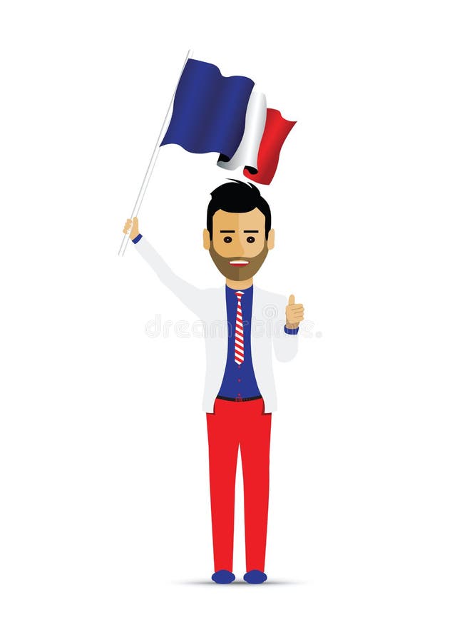 Young Man Holding French Flag Stock Illustrations – 34 Young Man ...