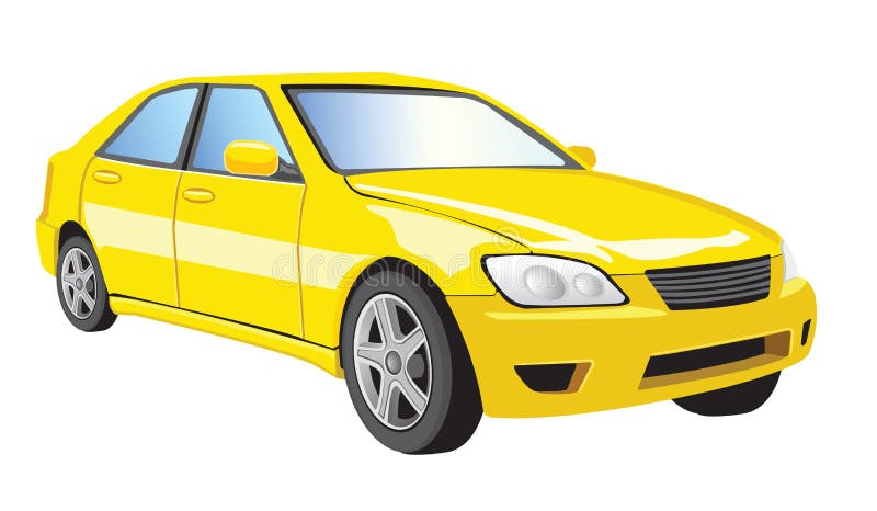 Classic Yellow Car Illustration Design Stock Vector - Illustration of ...