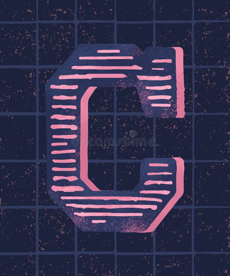 Capital Letter C Vintage Typography Style Stock Vector - Illustration ...
