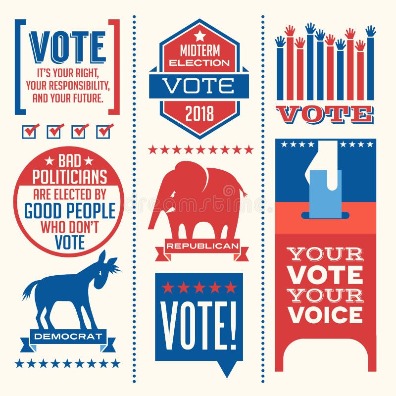 Vote Design Elements for 2016 Election Editorial Photo - Illustration ...