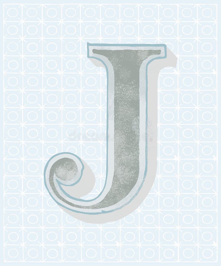 Capital Letter J Vintage Typography Style Stock Vector - Illustration ...