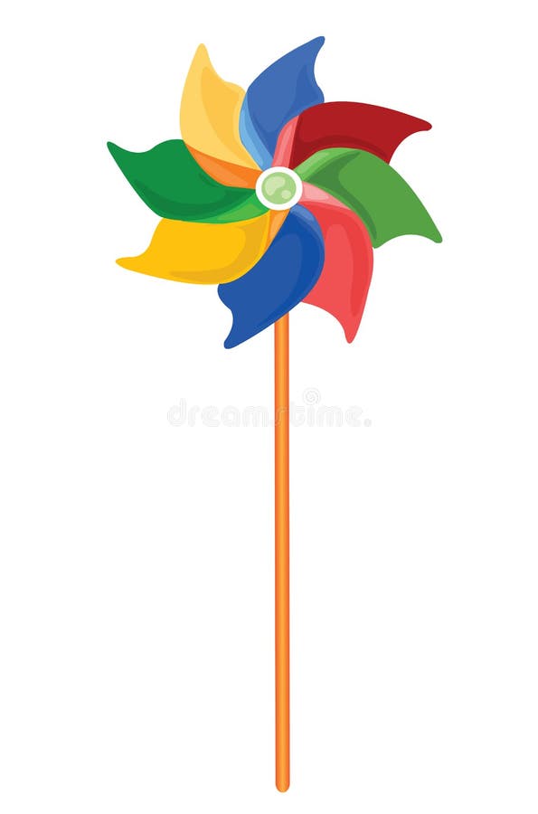 Colorful Windmill Set. Vector Stock Illustration - Illustration of ...