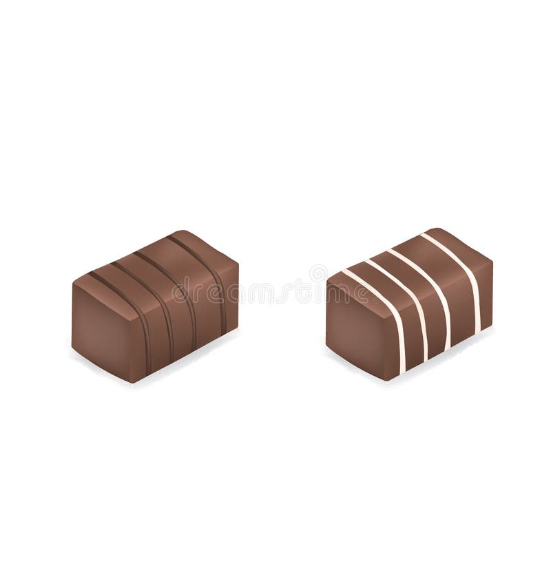Two chocolate candy cubes stock vector. Illustration of pieces - 128475213