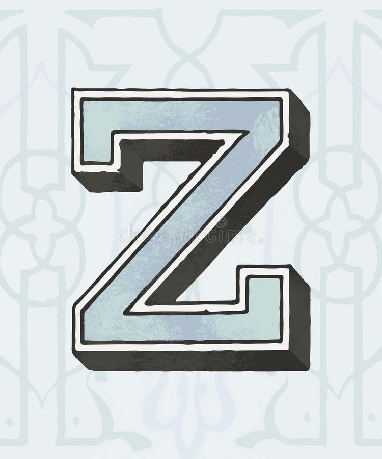 Capital Letter Z Vintage Typography Style Stock Vector - Illustration ...