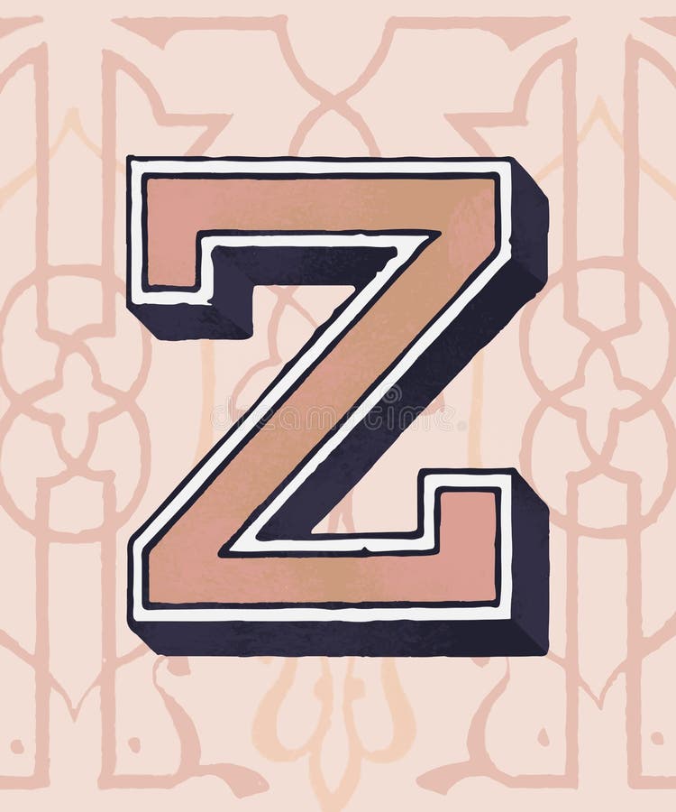 Capital Letter Z Vintage Typography Style Stock Vector - Illustration ...