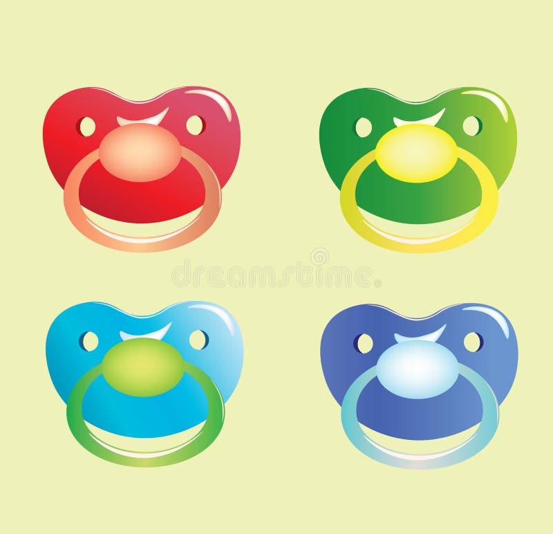 Red Pacifier on White Background Stock Vector - Illustration of goods ...