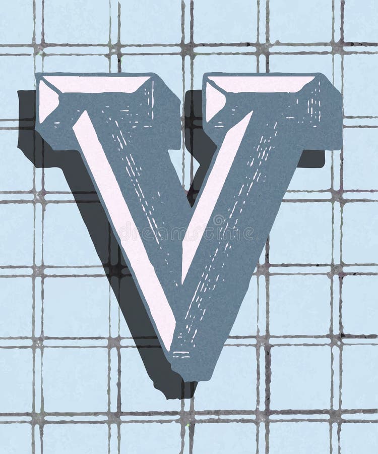 Capital Letter V Vintage Typography Style Stock Illustration ...