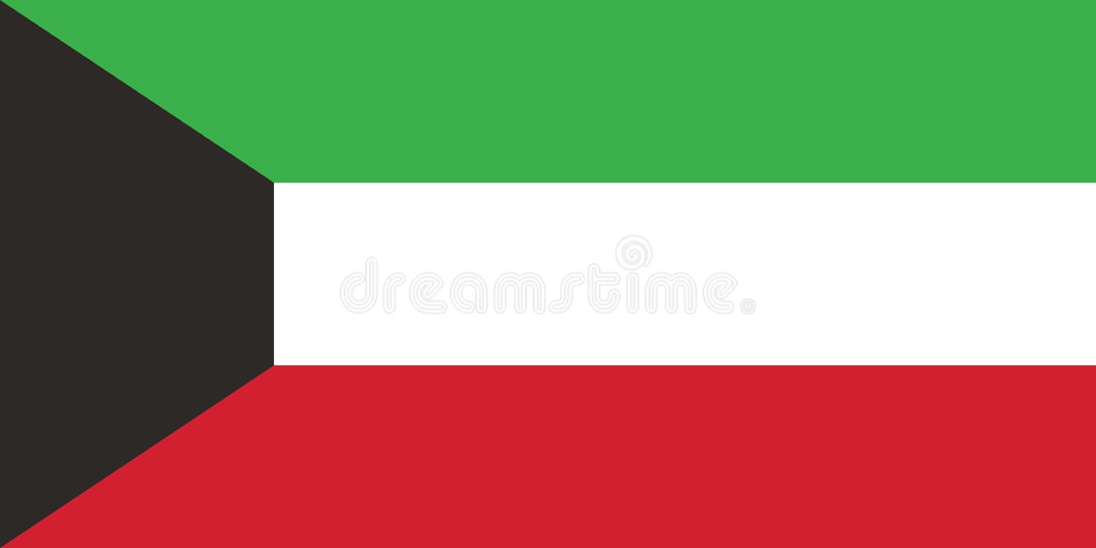 Kuwait Flag Map on White Background. Outline Map of Kuwait. Kuwait ...