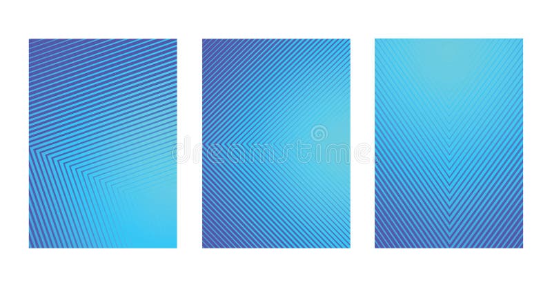 A4 Fading Blue Line Pattern Background Set Stock Vector - Illustration ...