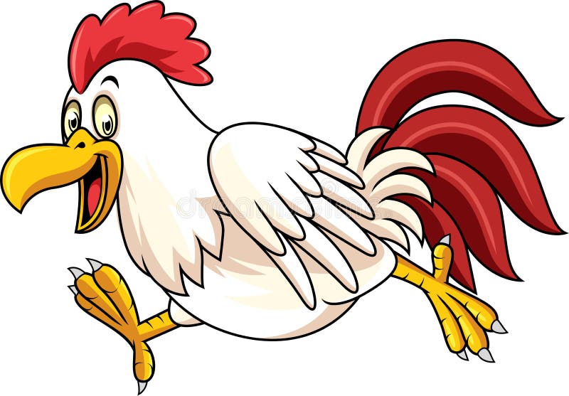 Scared cartoon chicken stock vector. Illustration of screaming - 58487715