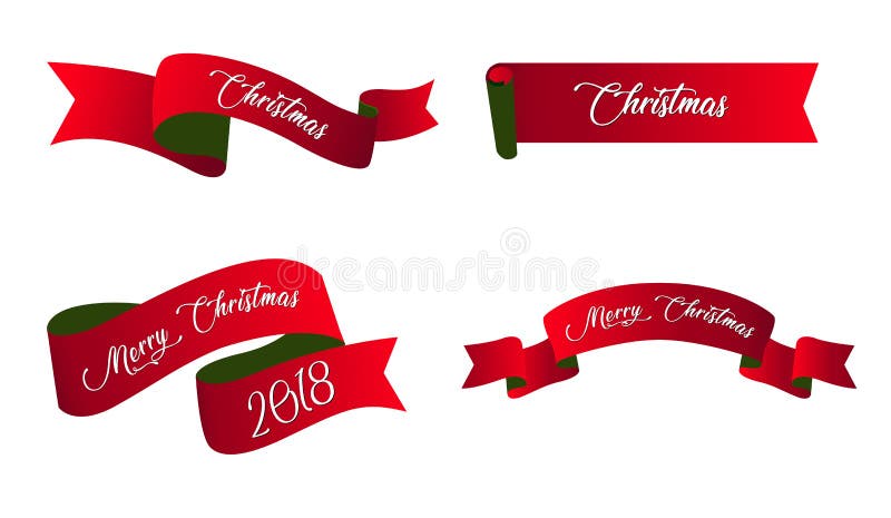 Christmas Ribbons Collection and Decoration Vector Stock Vector ...