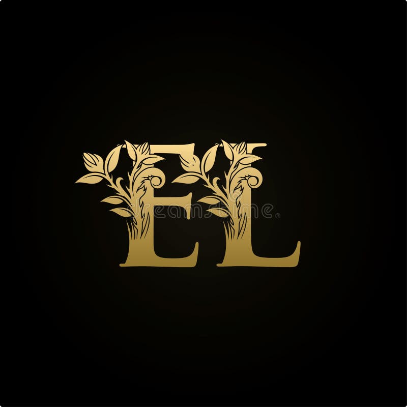 Classy EL Letter Gold logo stock illustration. Illustration of floral ...