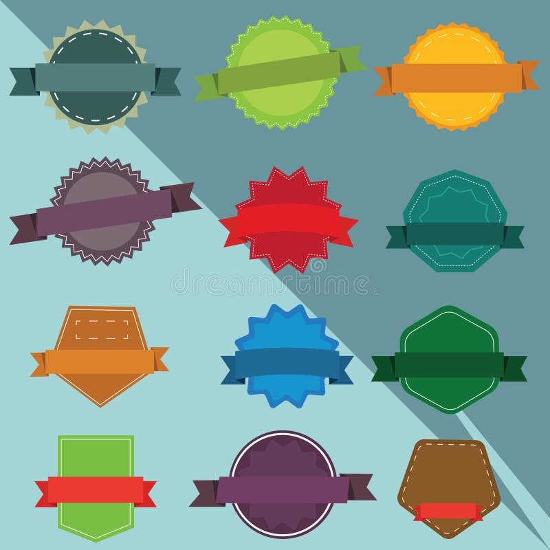 Ribbons and Labels Set Vector Stock Illustration - Illustration of ...