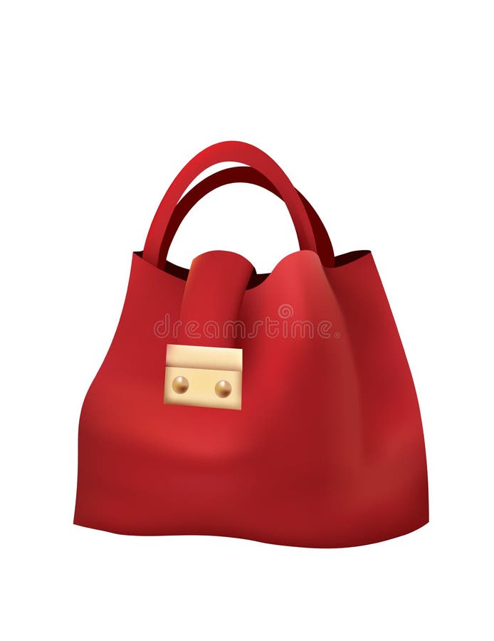 Red hand bag stock vector. Illustration of beautiful - 134326574