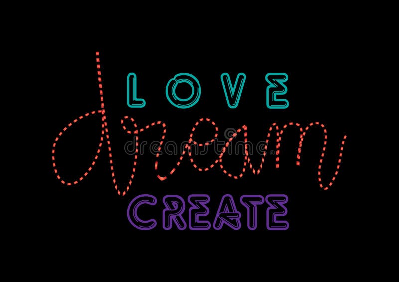 Love Create Inspire Hand Lettering. Stock Vector - Illustration of ...