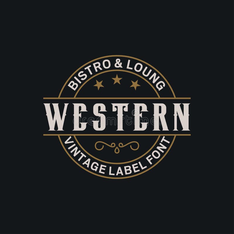 Vintage Country Emblem Typography for Western Bar/Restaurant Logo ...