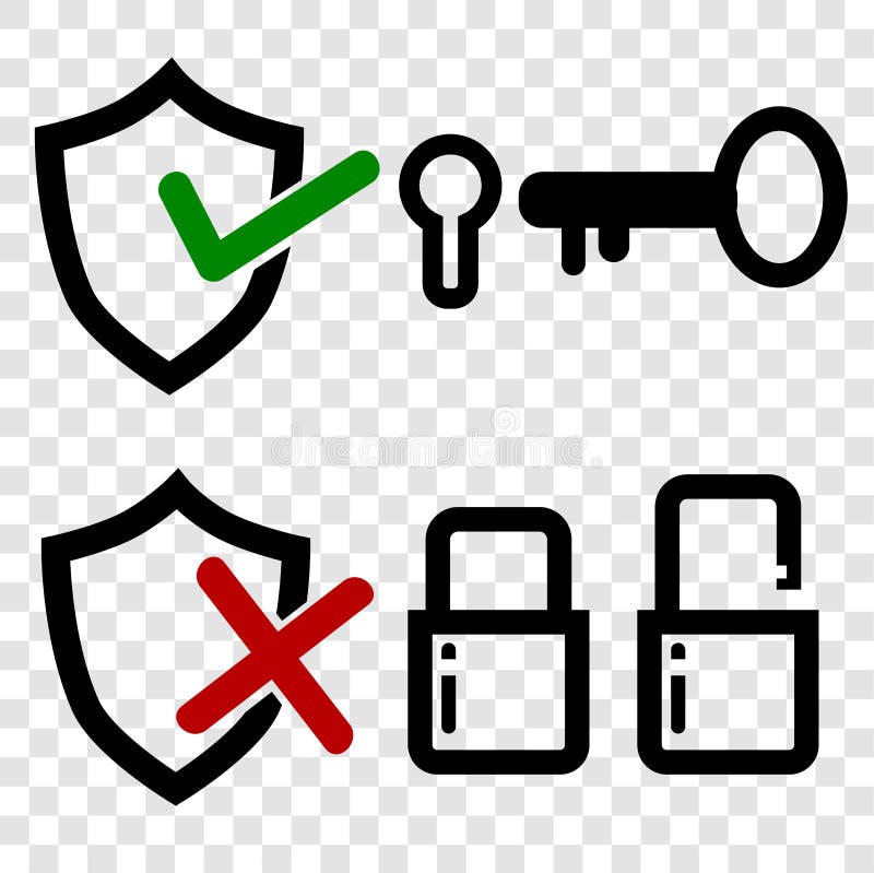 Icon, Protection System, at Transparent Effect Background Stock Vector ...