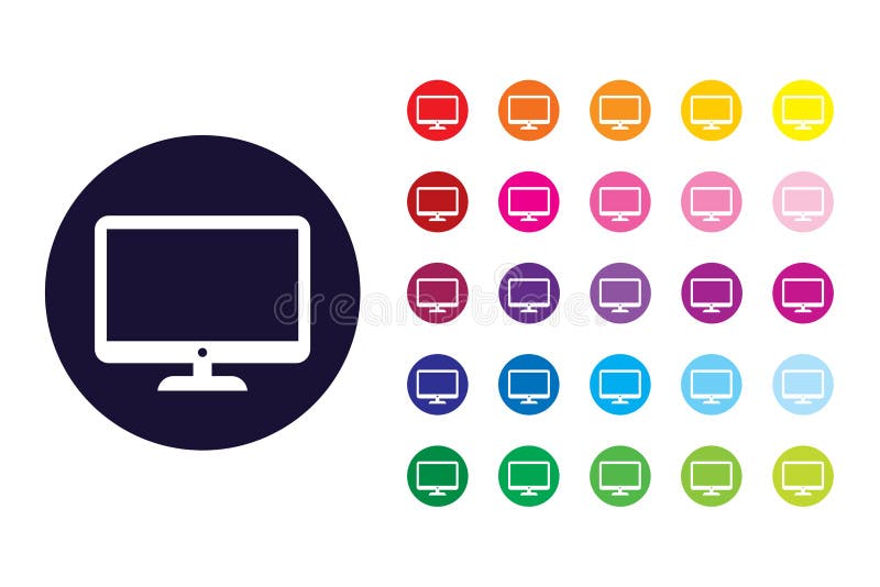 Monitor Sign Icon. Monitor Color Symbol. Stock Vector - Illustration of ...