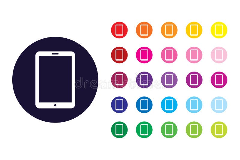 Tablet Sign Icon. Tablet Color Symbol. Stock Vector - Illustration of ...
