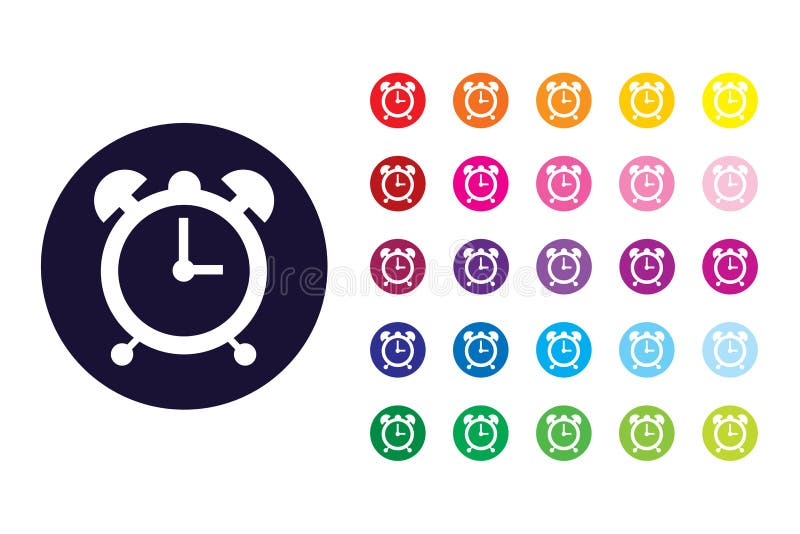 Clock Sign Icon. Clock Color Symbol. Stock Vector - Illustration of ...