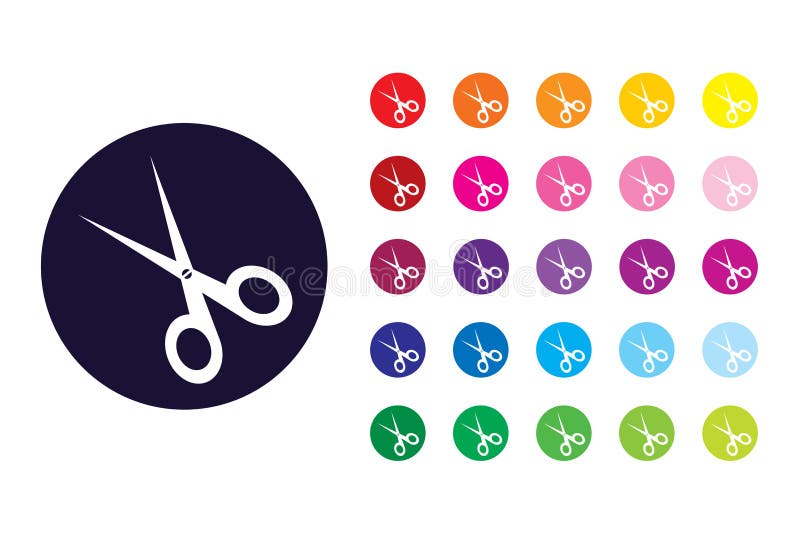 Scissor Sign Icon. Scissor Color Symbol. Stock Vector - Illustration of ...
