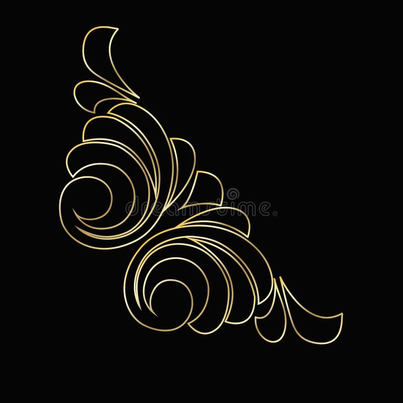 Vector Hand-painted. Retro Pattern Antique Style Acanthus Stock Vector ...