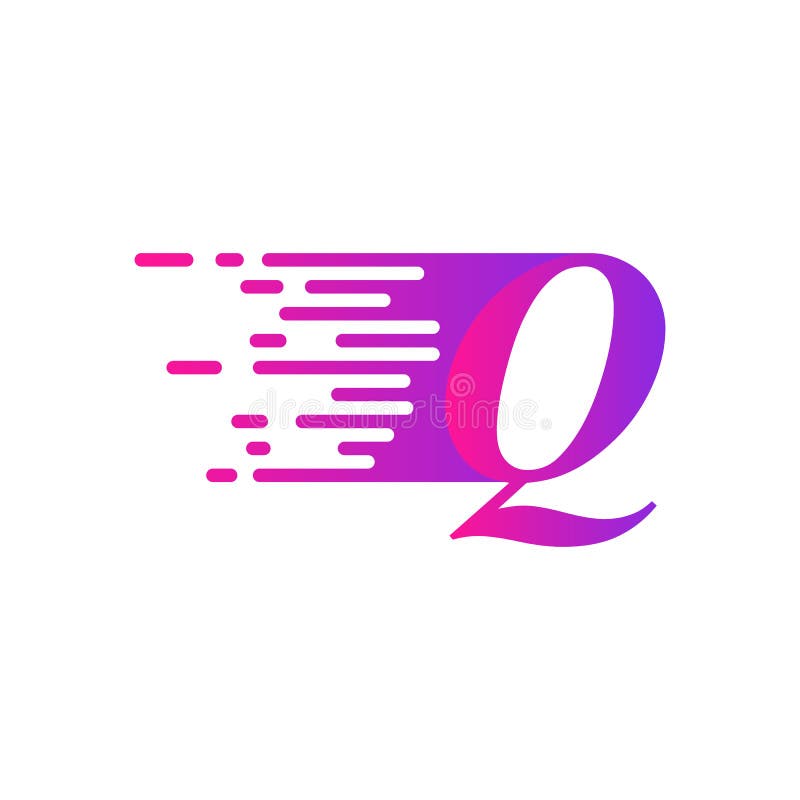 Initial Letter Q Fast Move Logo Vector Purple Pink Color Stock Vector ...