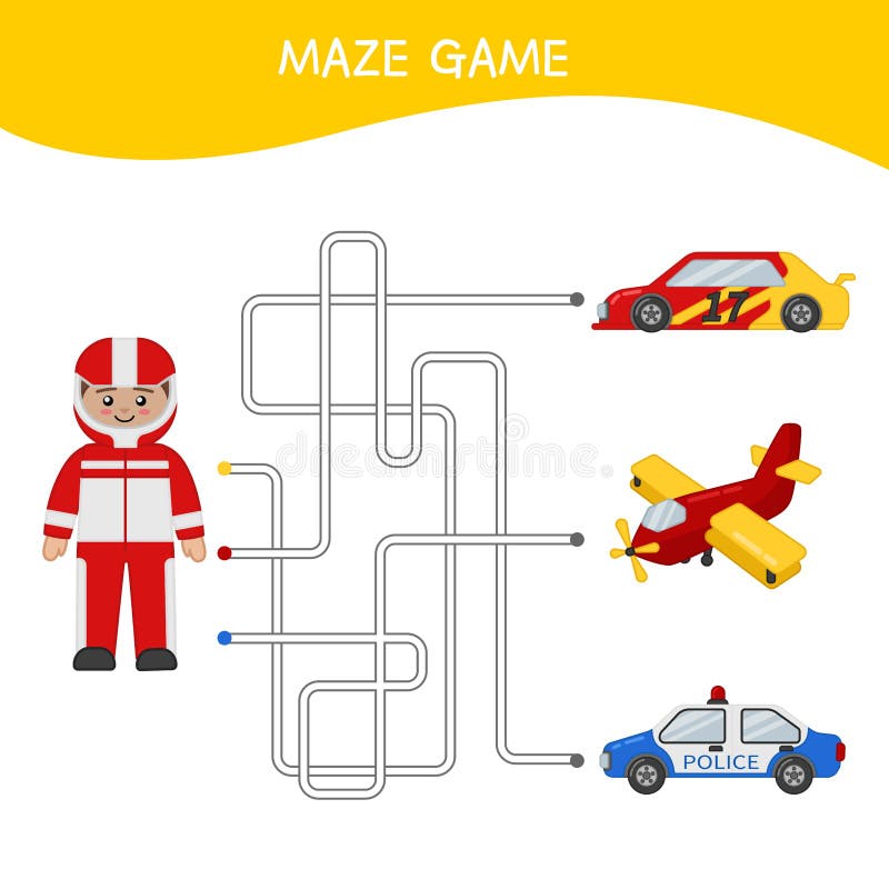 Maze game for children. stock vector. Illustration of children - 134978051
