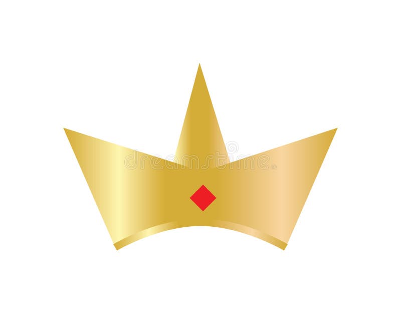Vector Golden Queen Crown with Red Diamond Shape Stock Vector ...