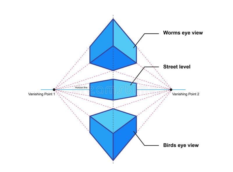 Perspective Drawing Isolated on White Background Vector Stock Vector ...