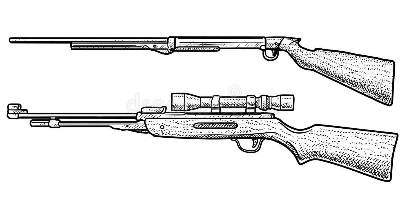 Automatic Rifle Line Drawing Stock Illustrations – 317 Automatic Rifle ...