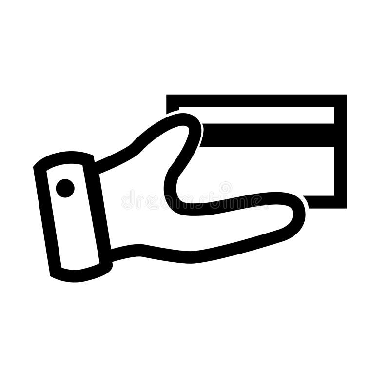 Hand Holding Credit or Debit Card Isolated on White Stock Vector ...