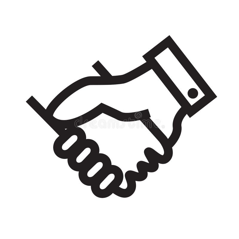 Simple Icon Two Man Hand Shaking Stock Vector - Illustration of ...