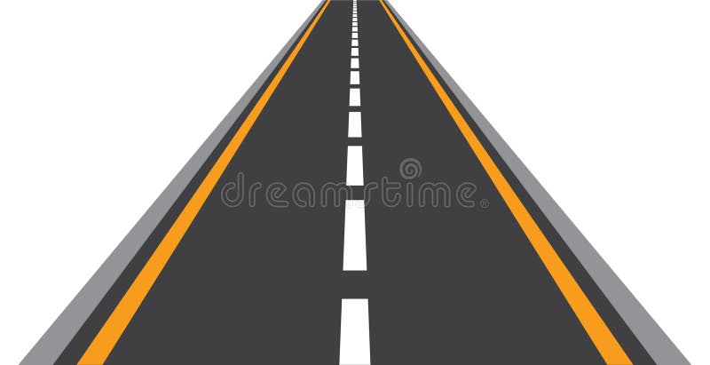 Road Straight in Forward Direction Stock Vector - Illustration of long ...