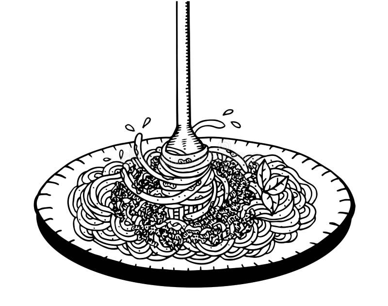 Spaghetti Doodle, Hand Drawing Stock Vector - Illustration of drawn ...
