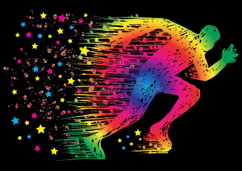 Abstract running man. stock illustration. Illustration of athletic ...